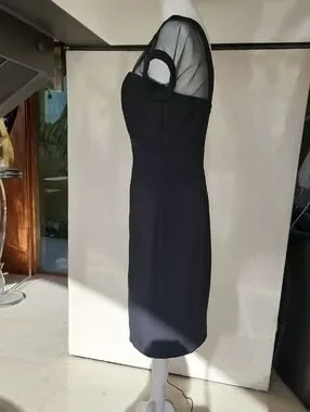 Maggy London | Dresses | Sheer Yoke Black Cocktail Dress | Poshmark